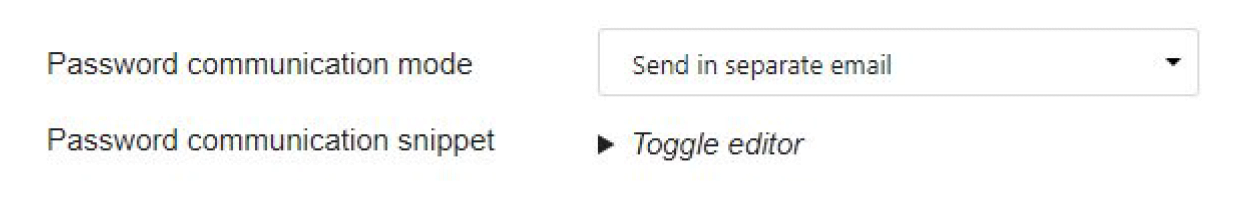 Sending passwords in a separate email - Sendent
